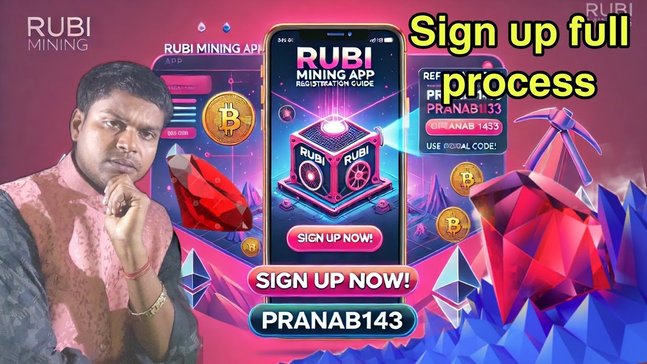 How to Sign Up Rubi Mining apps Use Referral Code 👉Pranab143 Rubi Mining Apps // RUBI MINING ...