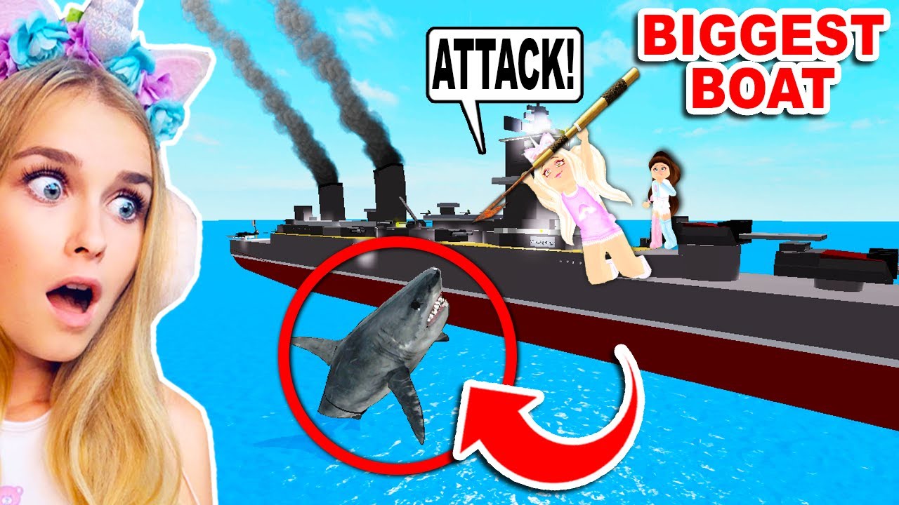 Using The BIGGEST BOAT To BEAT The Game In Sharkbite! (Roblox) - YouTube