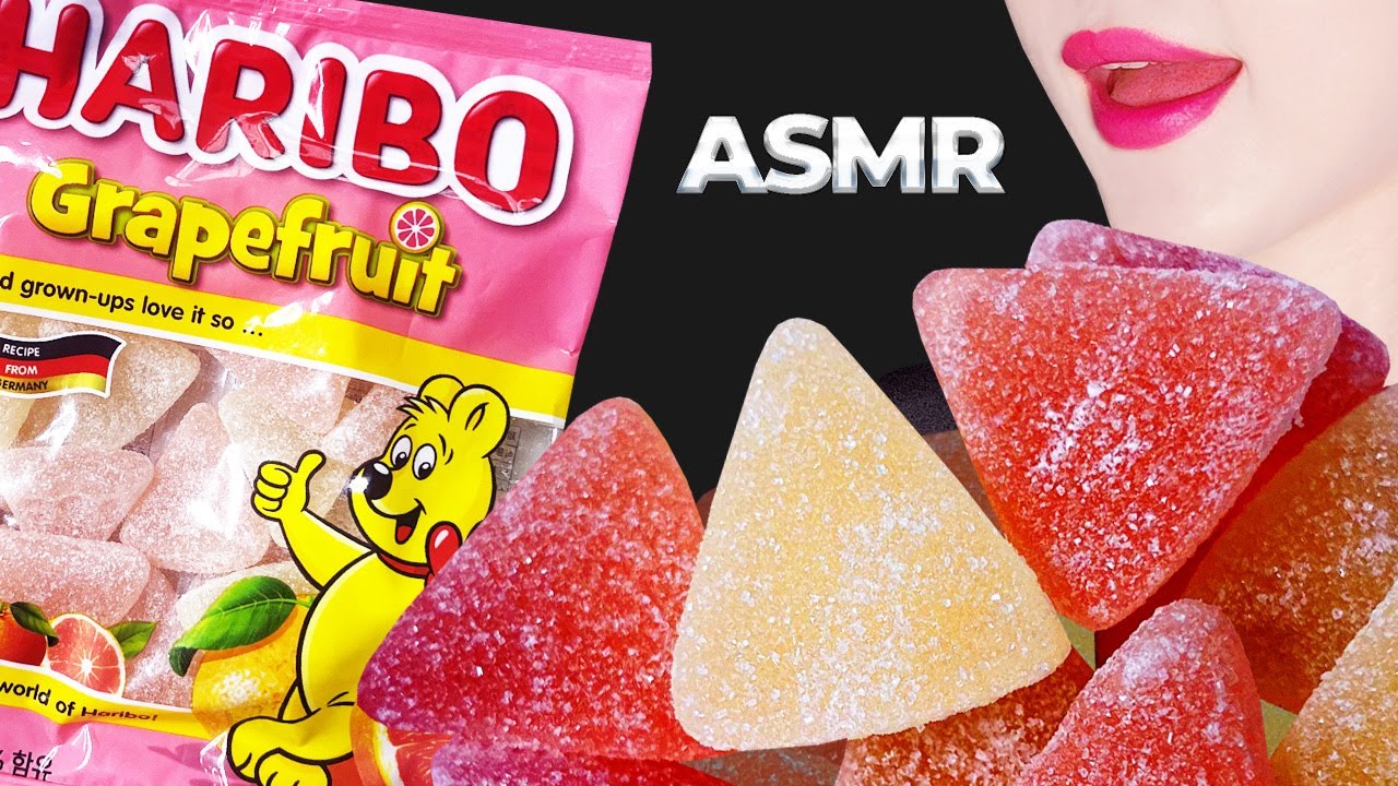 ASMR 하리보 자몽 젤리 리얼 사운드 | Haribo Grapefruit Jelly Real Sound | Soft ...