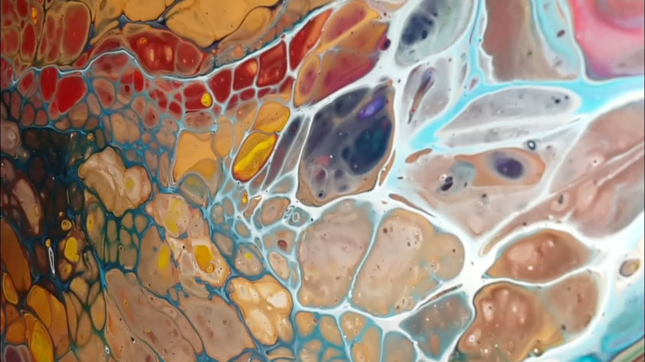 #Video_13 - Acrylic Pouring, Lacing Effect, Big Cells, flip cup ...