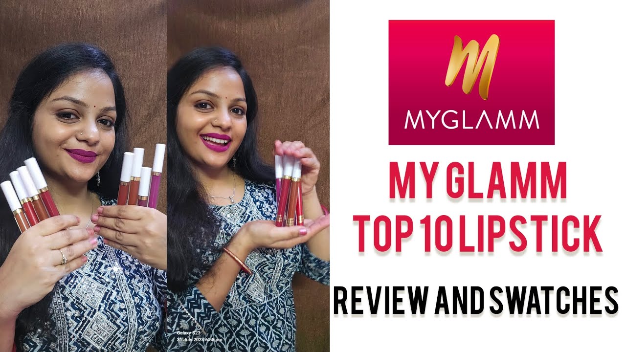 My glamm||top 10 lipstick review and Swatches|| - YouTube