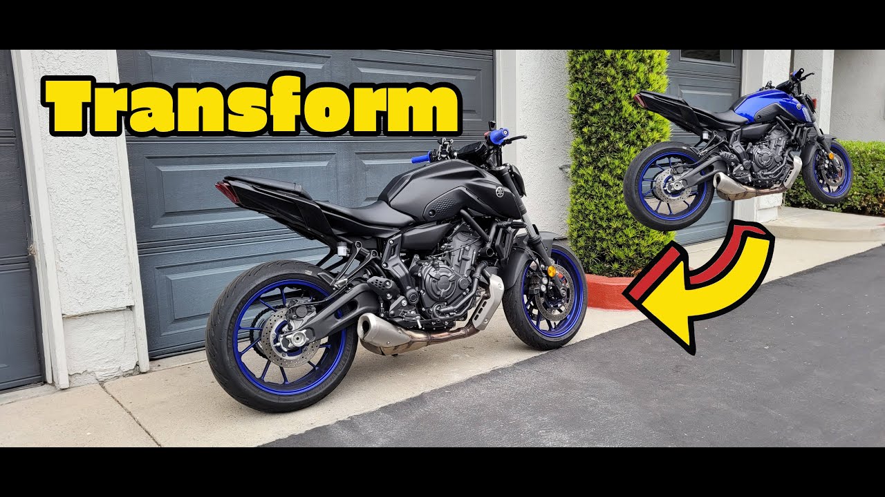 Yamaha MT-07 transformation (GRIPS/PAINT) - YouTube