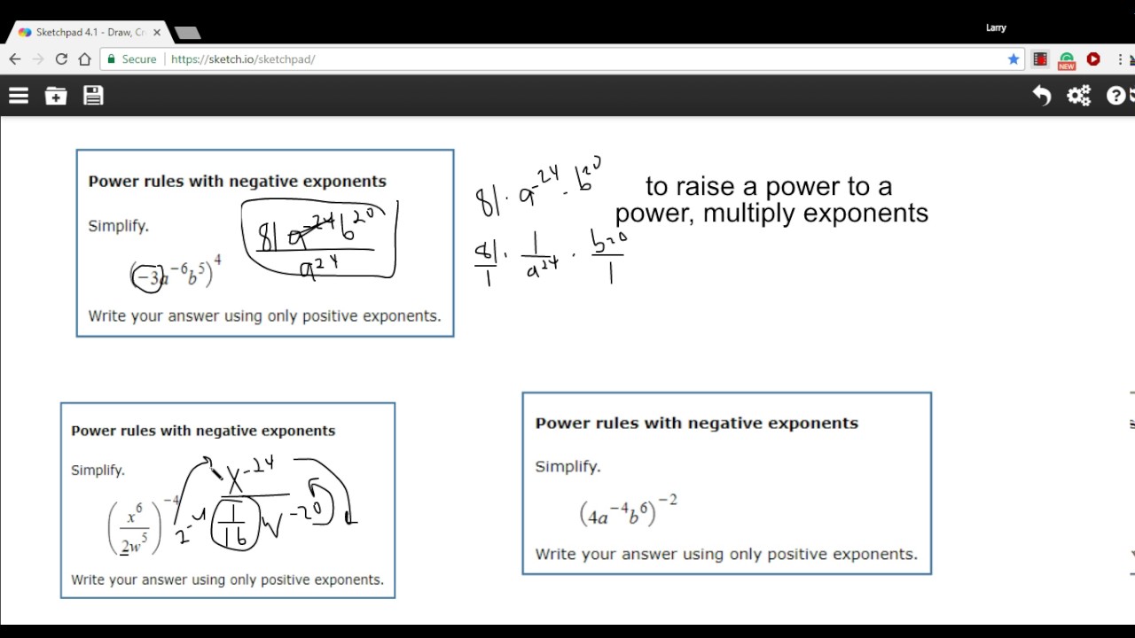 Power rules with negative exponents - YouTube