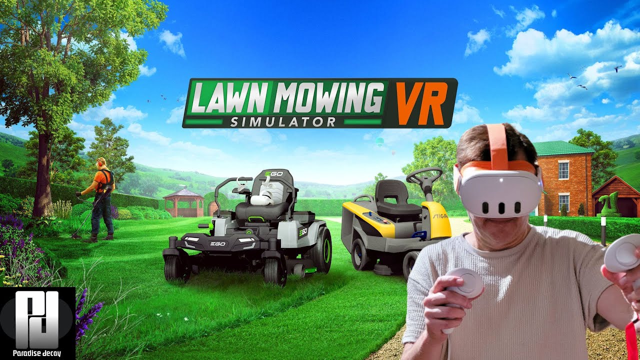 Touching Grass! - Lawn Mowing Simulator VR Impressions. - YouTube