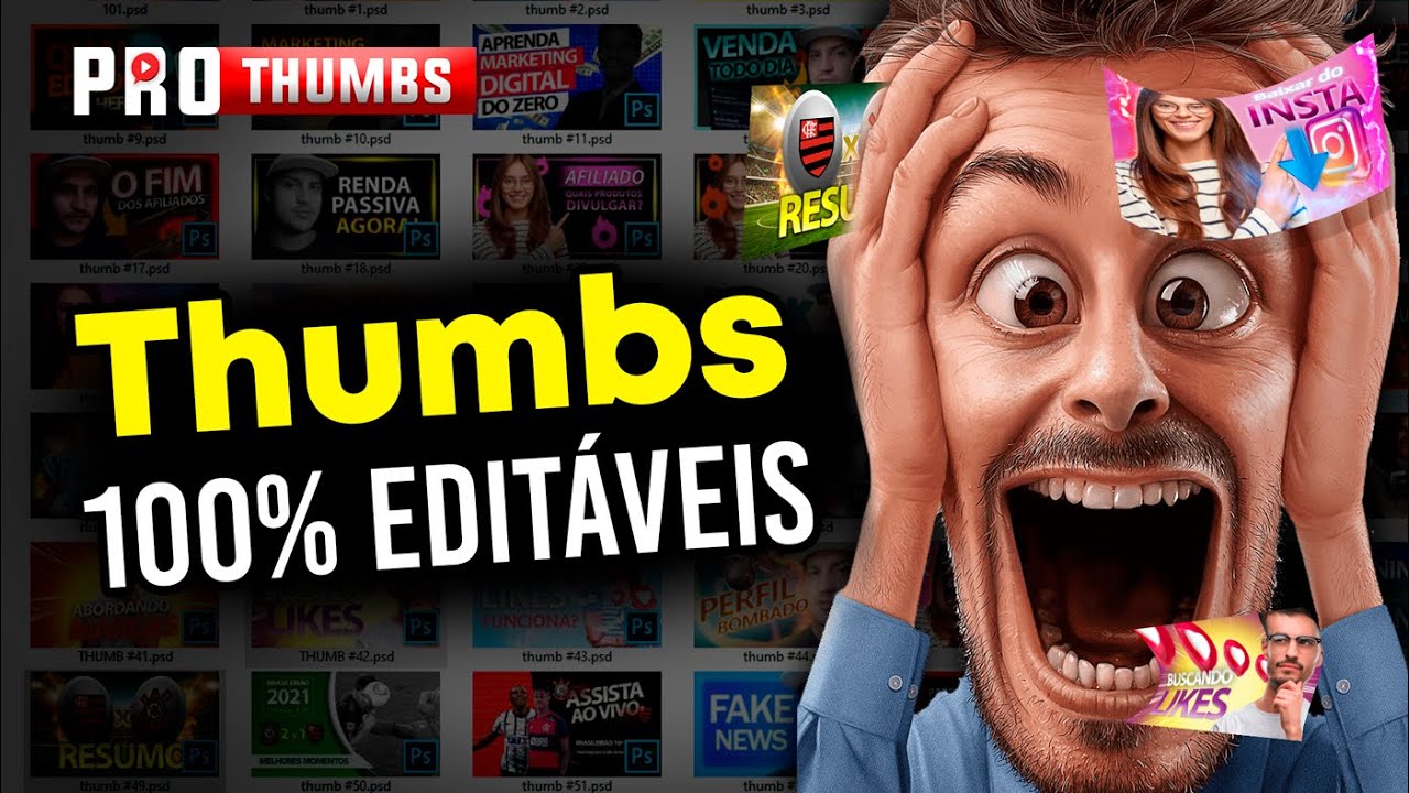 PRO THUMBS - Pack de thumbnails 100% editáveis - YouTube