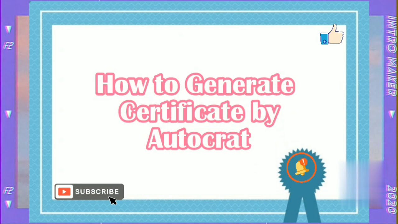 How to Generate Certificates using Autocrat| Autocrat se certificates ...