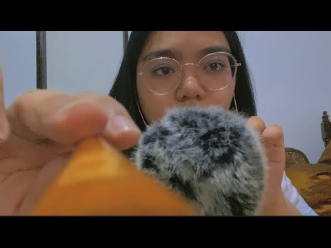 🖌 ASMR 10 MINUTES BRUSHING YOUR FACE AND THE MIC | no cover, with foam cover, with fluffy cover