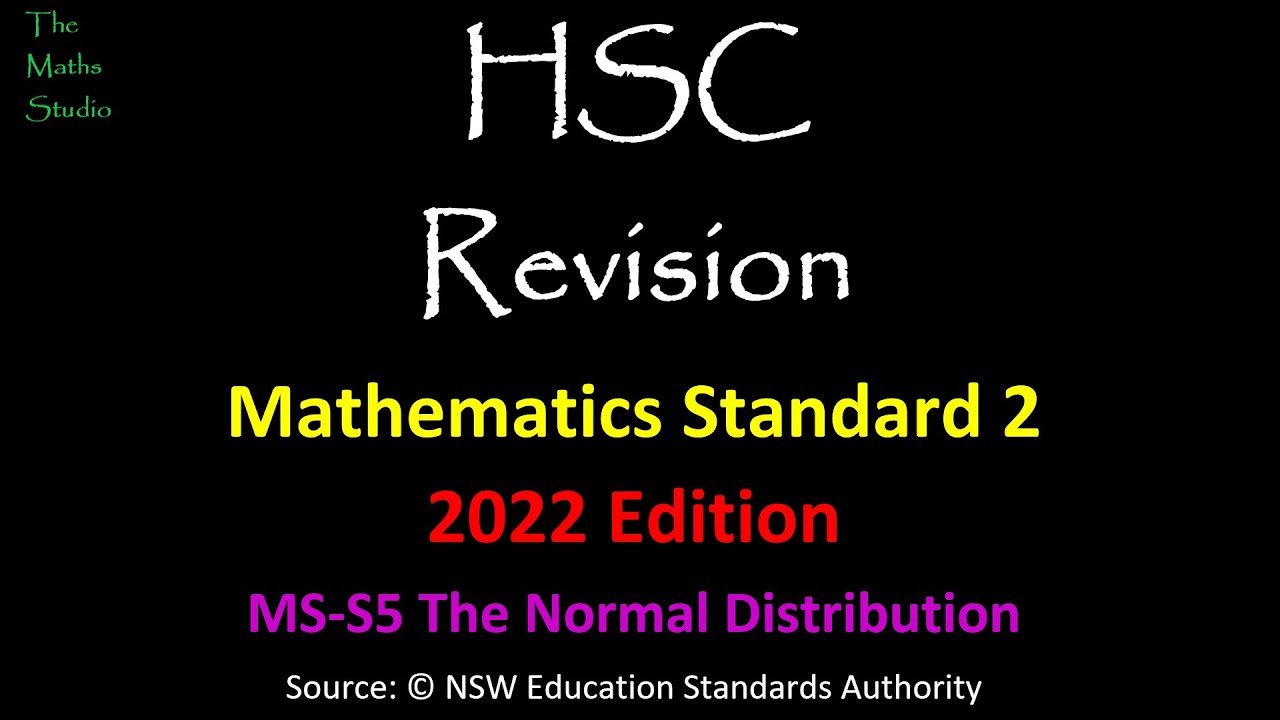 Maths Standard 2 HSC exam revision questions for topic MS-S5 The Normal ...