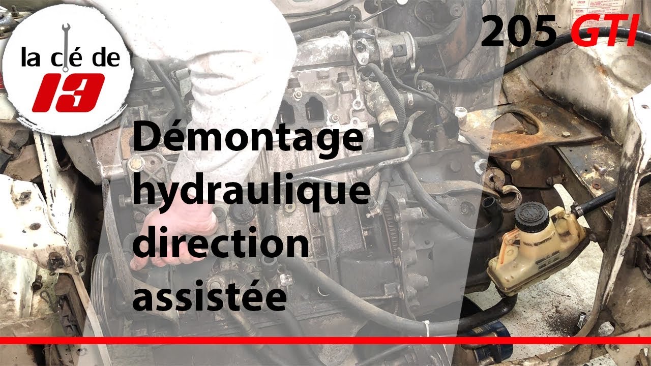 Démontage de l'hydraulique de la direction assistée 205 GTI - YouTube