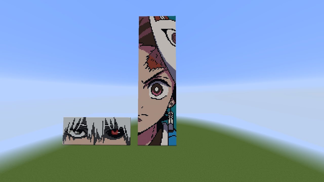 Minecraft Pixel Art [Tanjiro Kamado] pt1 - YouTube