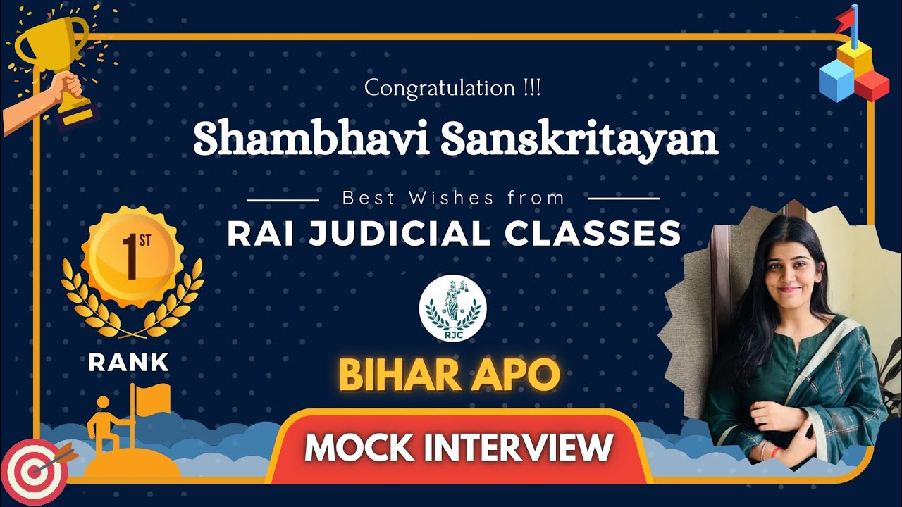 RANK 1 BIHAR APO || Shambhavi Sankrityayan || Mock Interview || D K Rai ...