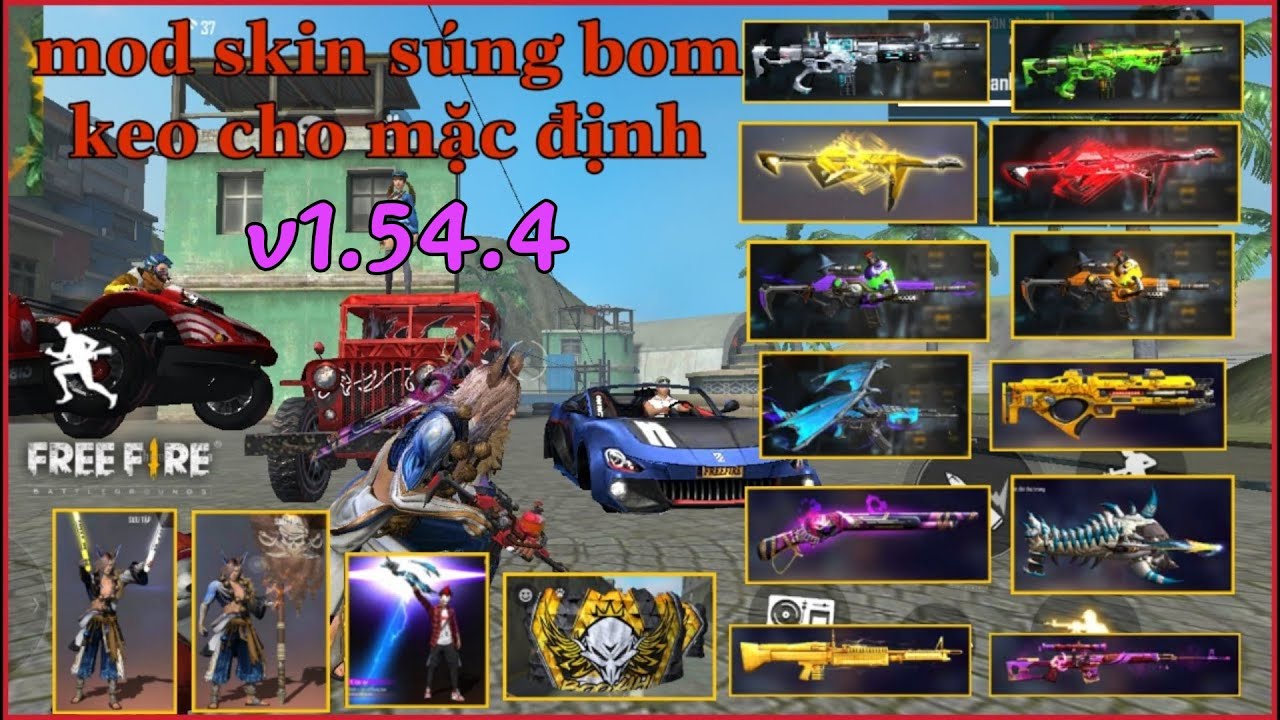 [Free fire] Hướng dẫn mod full skin súng, bom keo cho mặc định V1 OB24 ...
