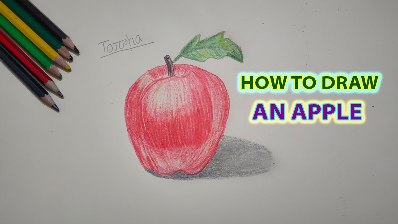 How to draw an Apple easy & Step by Step - YouTube