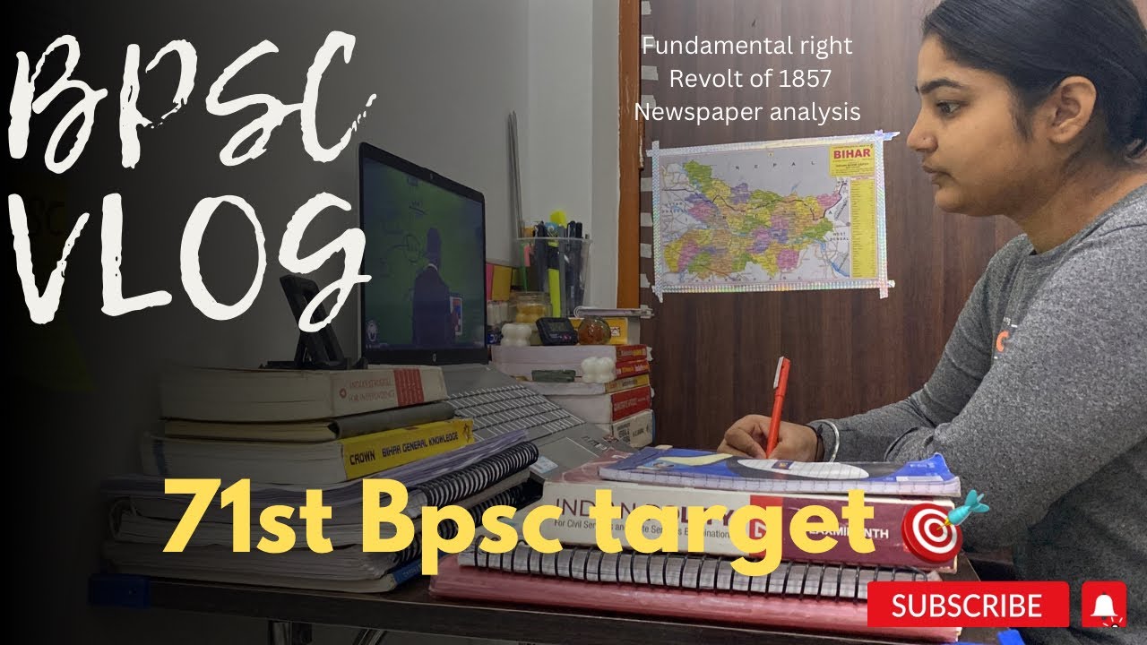 An honest day in the life of BPSC aspirant ||8hour study session ||A ...
