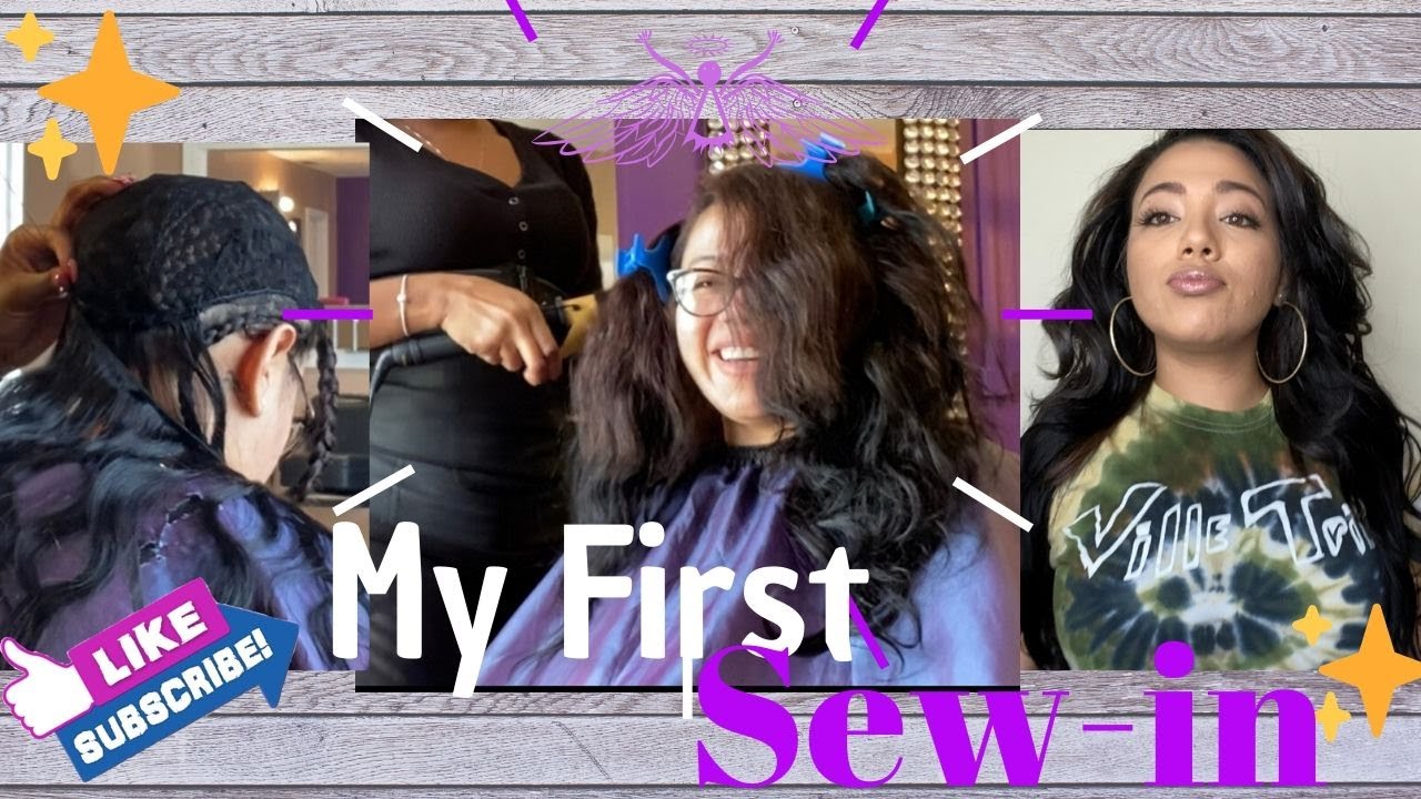 My First Sew-In! Versatile sew-in with leave out - YouTube