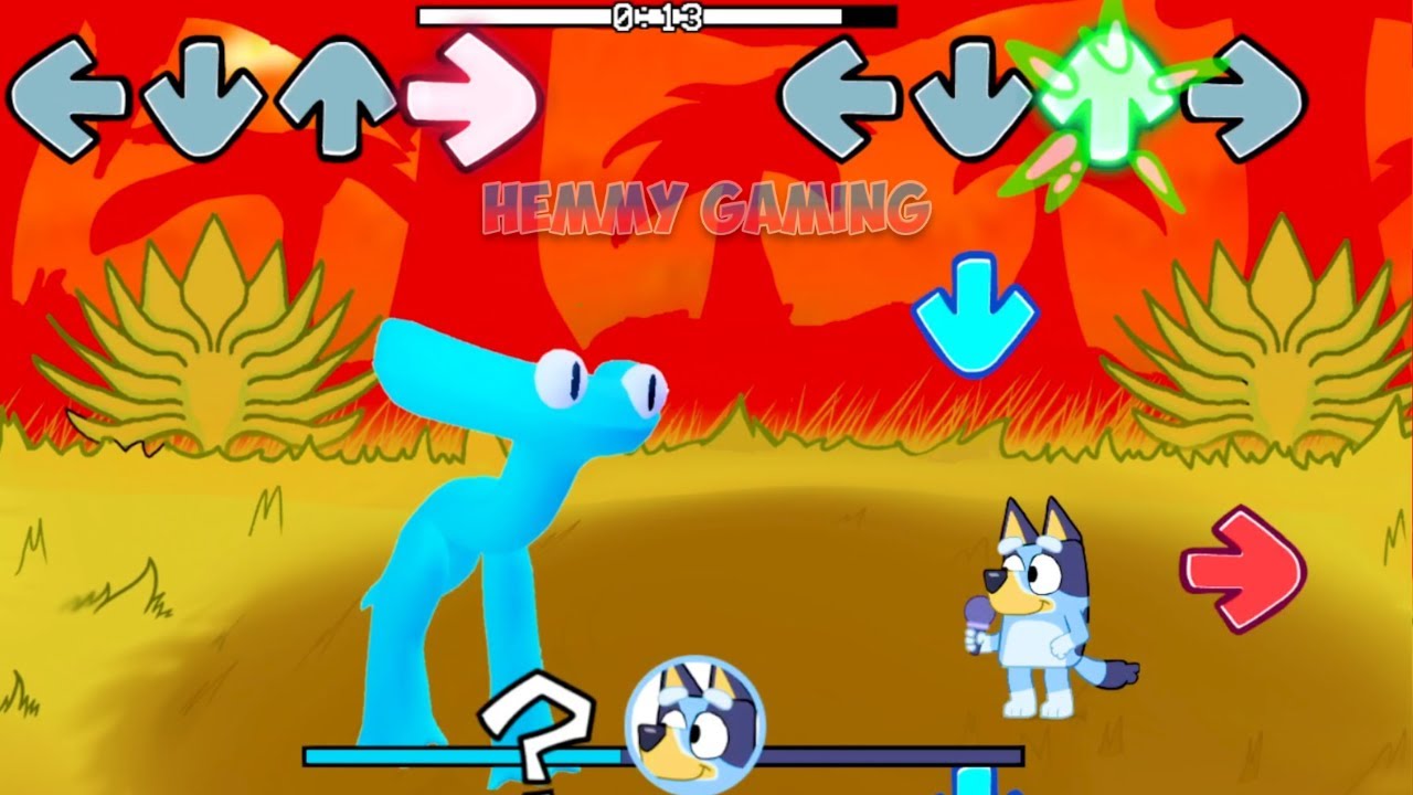 FNF New Rainbow Friends vs Bluey, Bingo, Mackenzie Sings Chasing ...