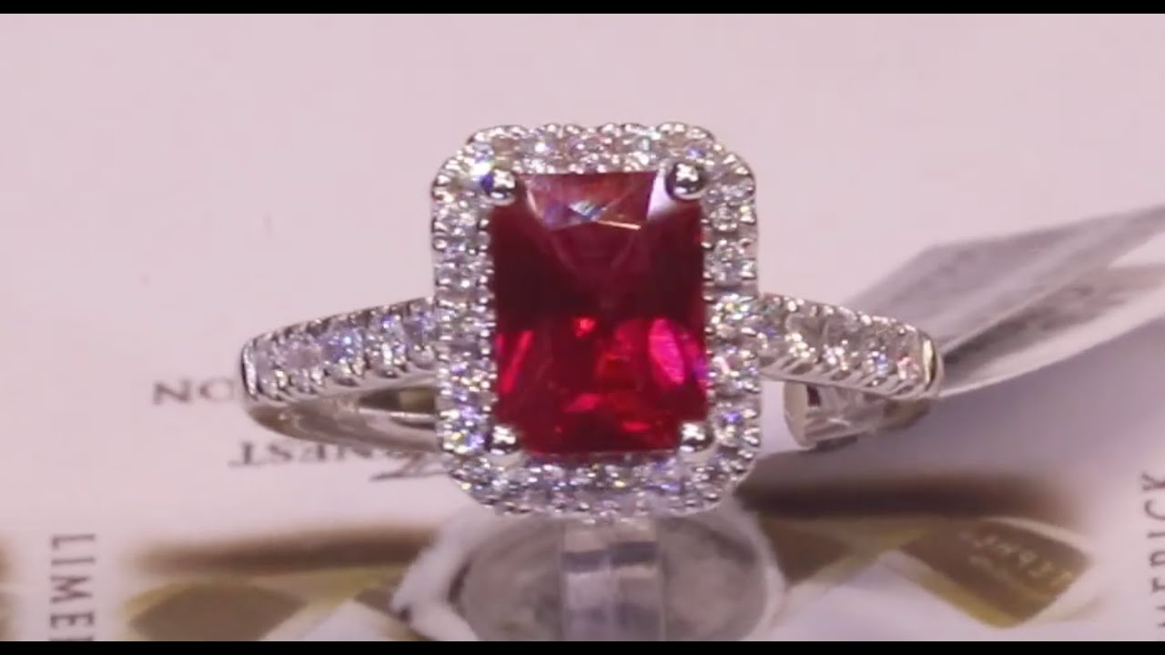 #96593 | R1.54ct/D0.39ct | Ruby Centre with Round Brilliant Diamond Halo and Diamond Shoulders ...