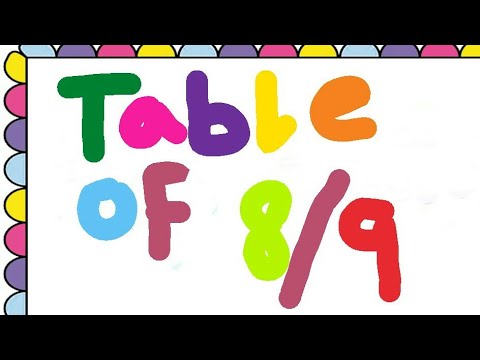 Learn Table Of 8 And Nine l Table Of Eight l Table Of Nine l ...