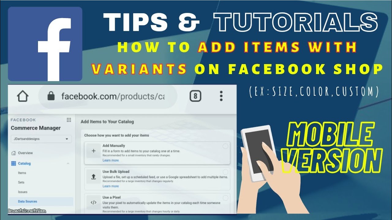 FACEBOOK SHOP: How to add items with variants (Mobile Version ...
