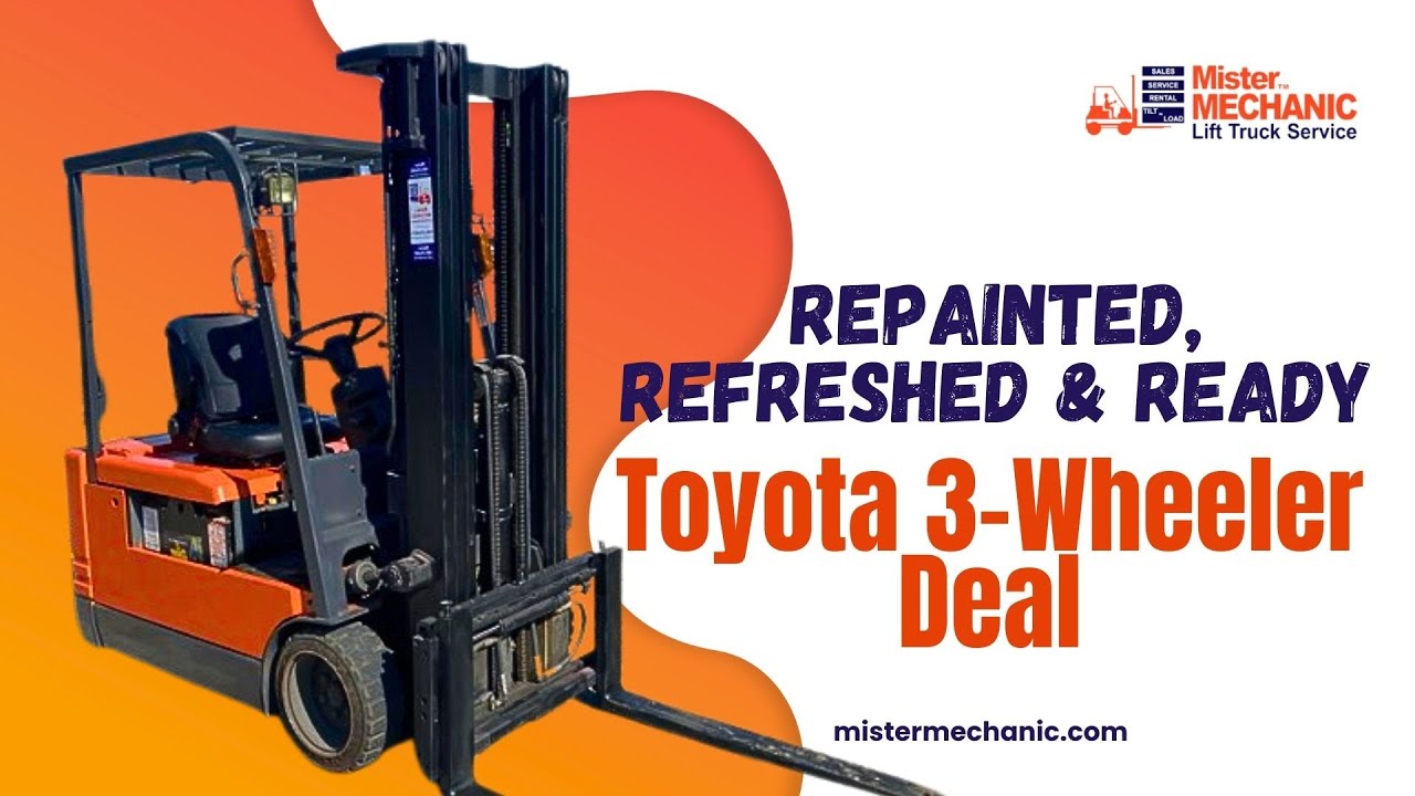 Toyota 3-Wheel Forklift – Refreshed, Reliable, Ready to Work - YouTube
