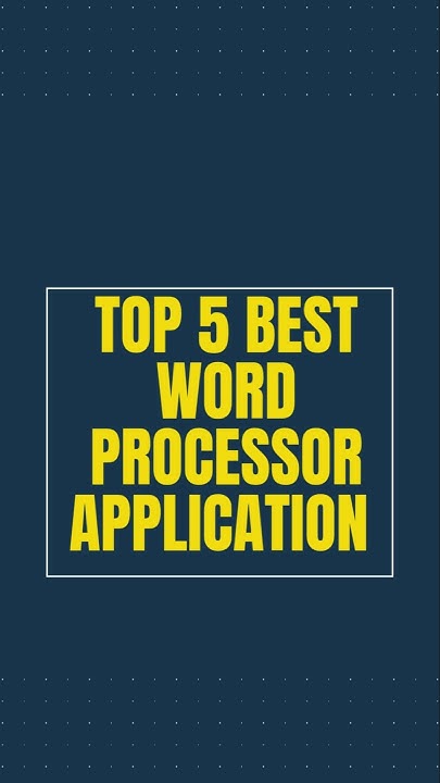 Top 5 best word processing applications #artificialintelligence # ...
