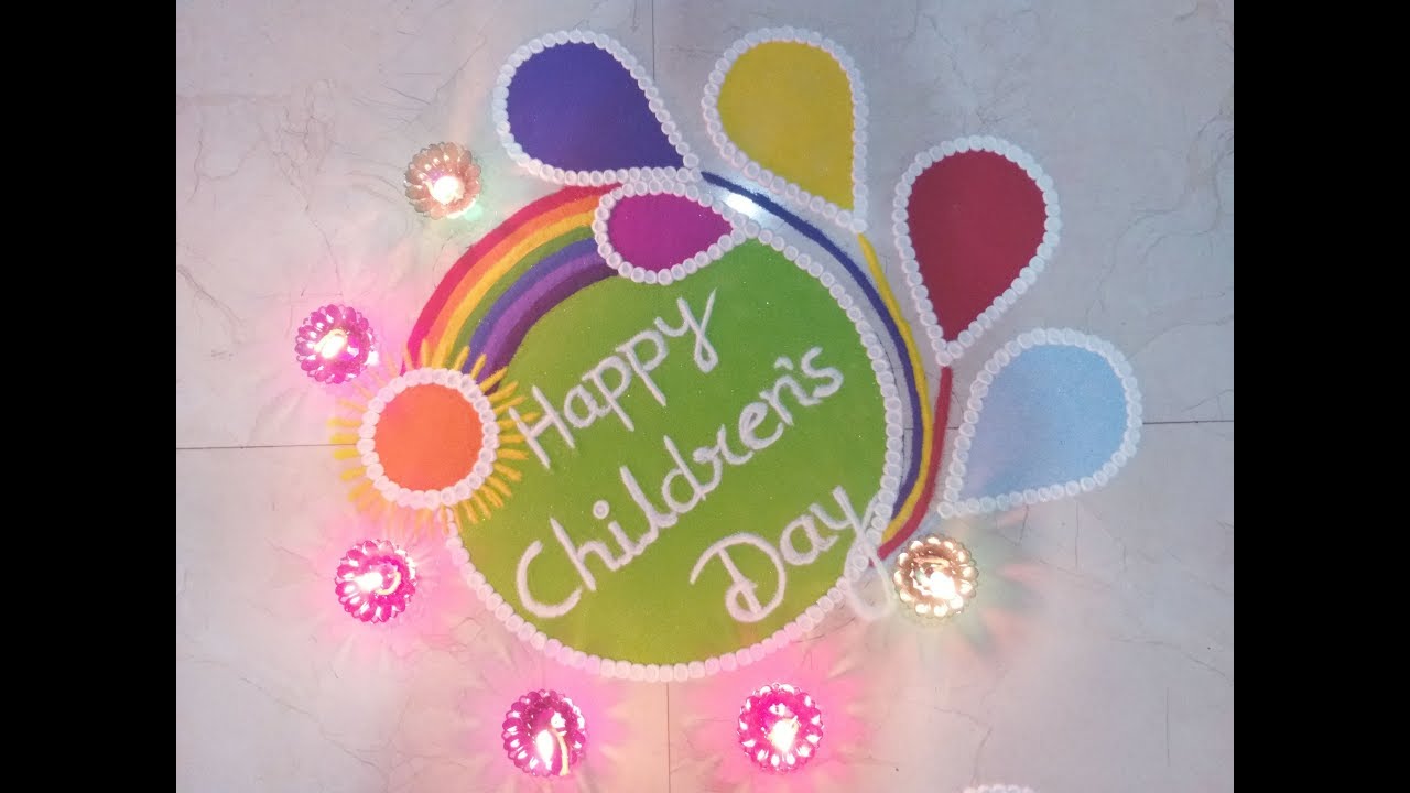 Children's Day Rangoli | Baldin Rangoli Easy | Happy Children's Day ...