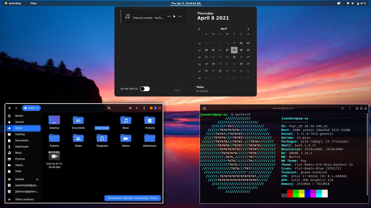 Simplistic gnome linux setup | Pop_os made beautiful | My Pop_os setup ...