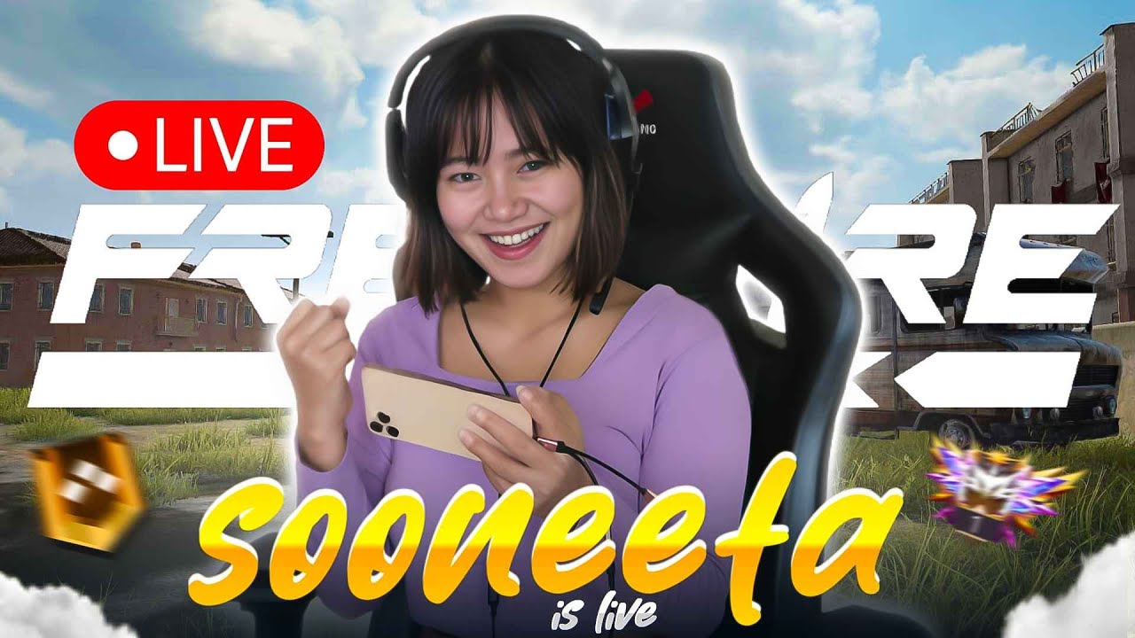 FREE FIRE MOBILE GAMEPLAY LIVE WITH SOONEETA 💖 RANK PUSH CS & BR ...