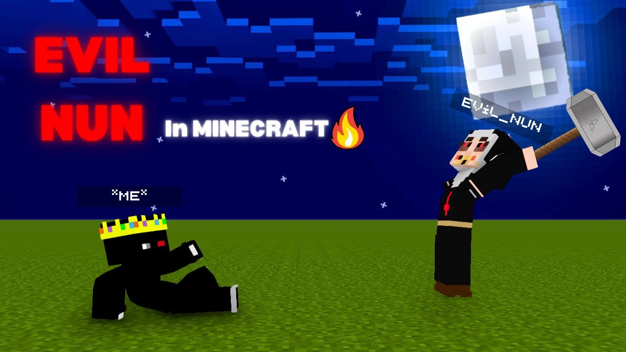 👿 Evil Nun In Minecraft! 😱 (Minecraft Horror Mod) || Flame Sword OP ...