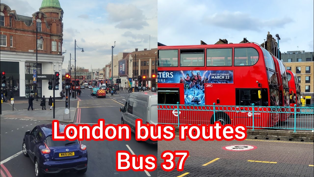 London bus routes 37 from Peckham to Putney Heath - YouTube