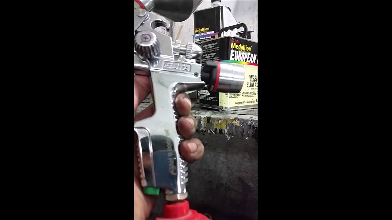Sata jet b 3000 hvlp with Adam before clear - YouTube