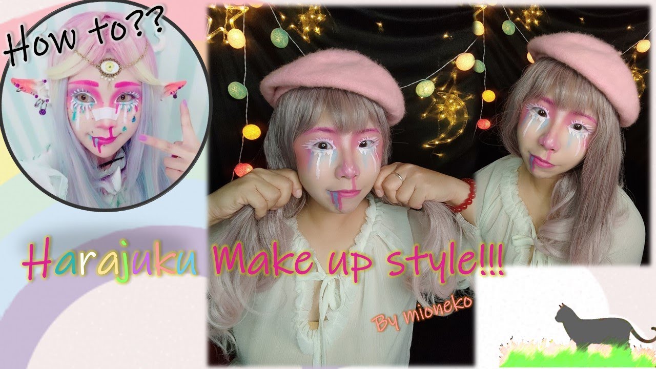 Makeup tutorial : Sweet Harajuku style - YouTube