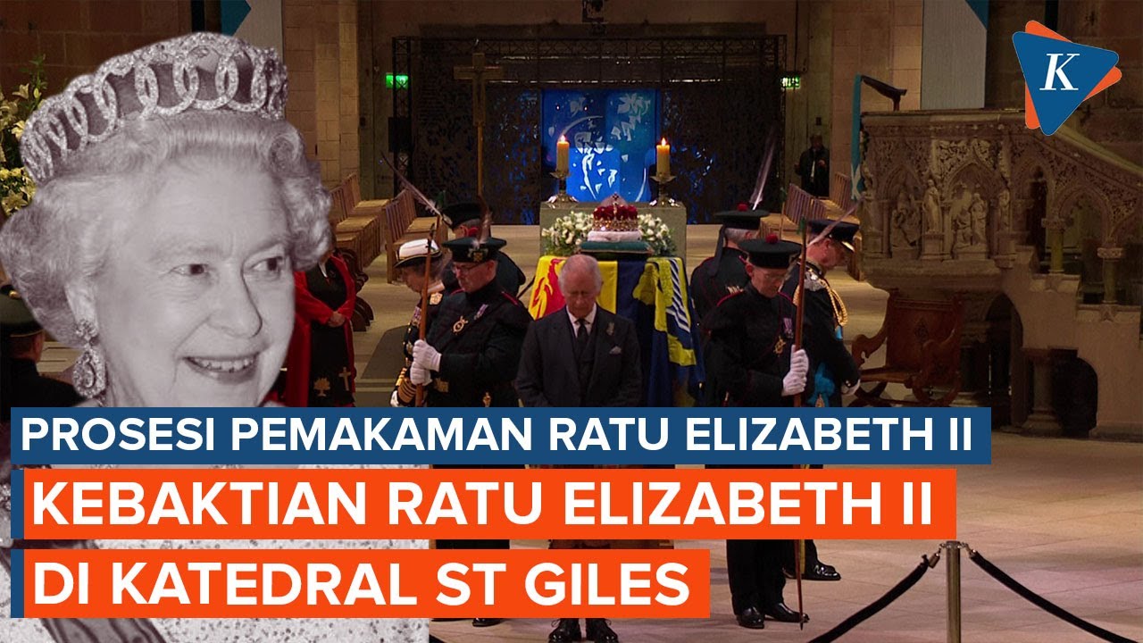 Peti Mati Ratu Elizabeth Tiba di St Giles untuk Kebaktian - YouTube