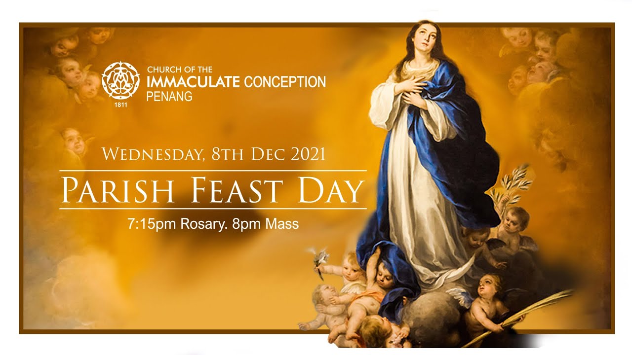Parish Feast Day Celebration. 8th December 7:15pm Rosary 8pm Mass - YouTube