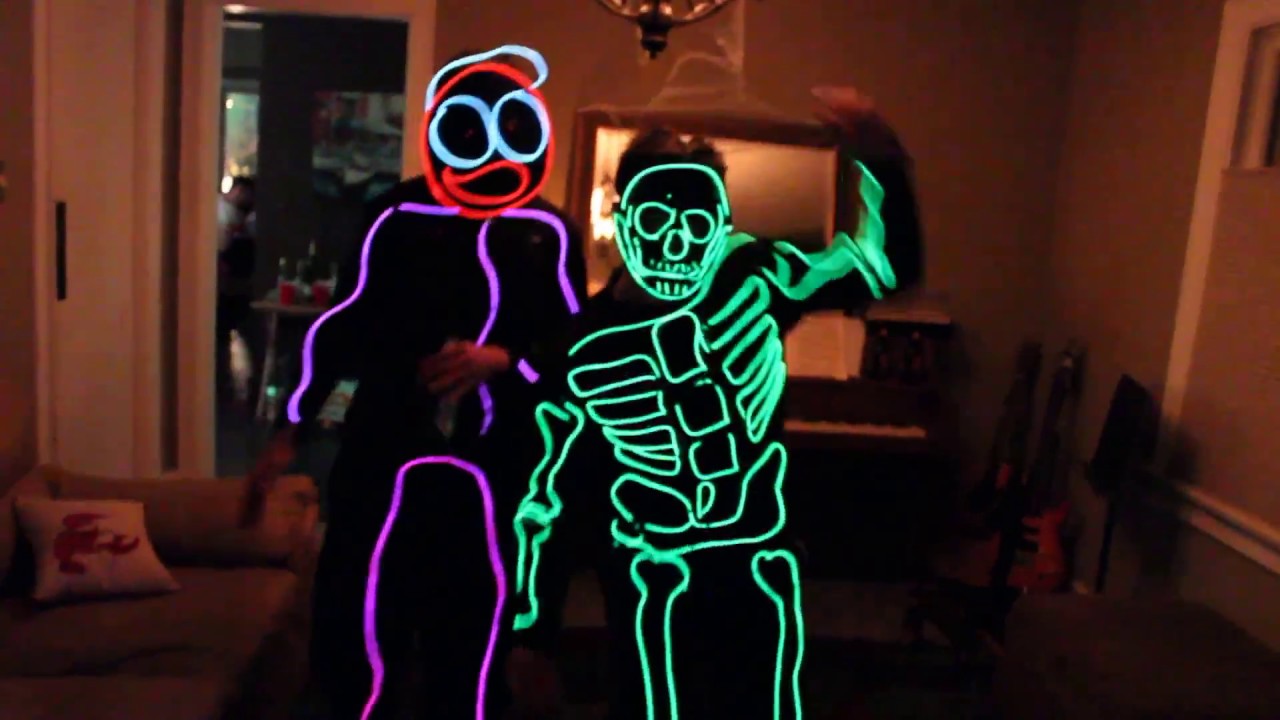 Glowing Stickman & Skeleton Dancing - EL Wire Kits From GlowCulture.ca ...