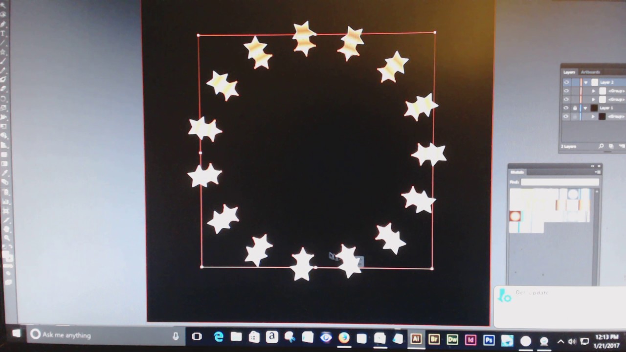 Adobe Illustrator: Stars in a Circle-Quik Technique - YouTube