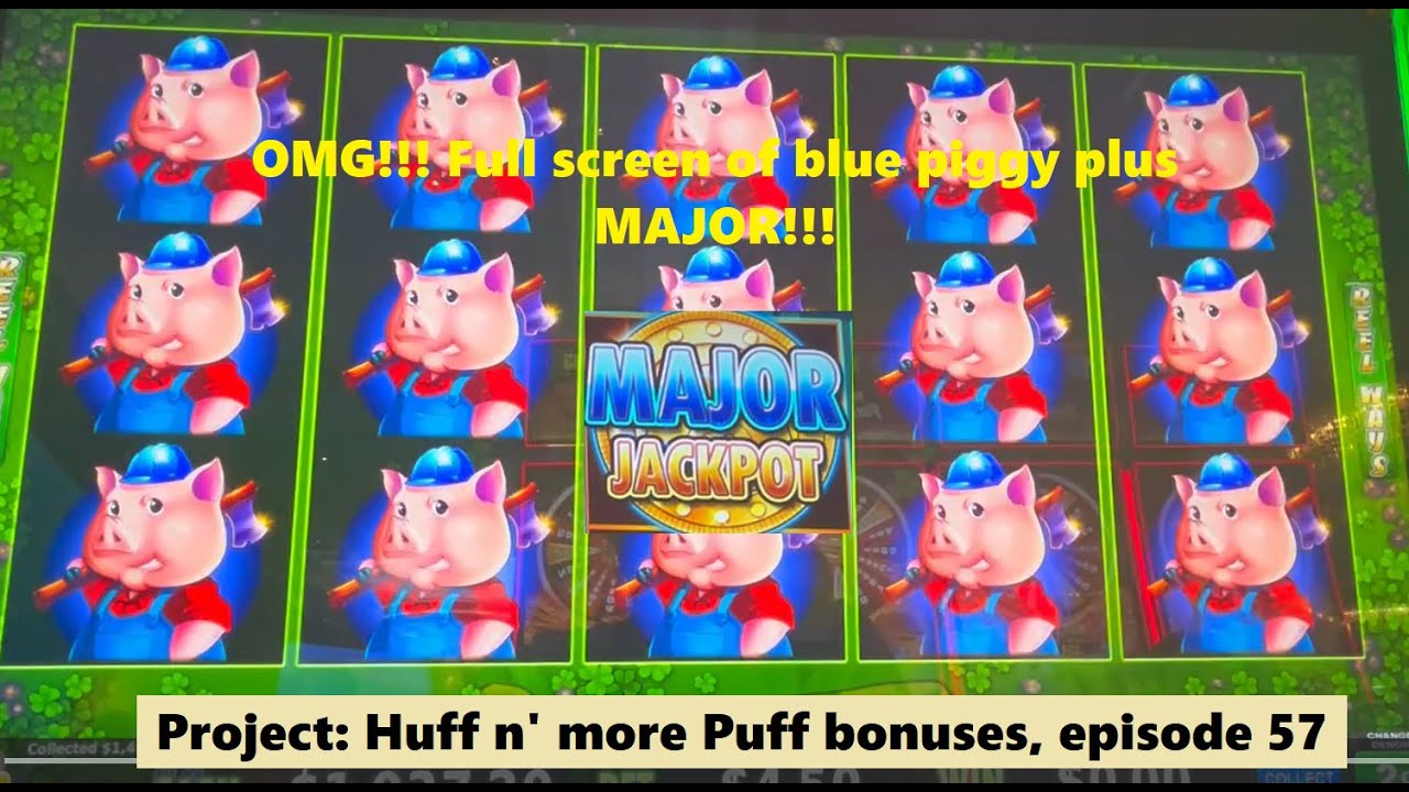 BIG MONEY!!! FULL SCREEN of blue piggies! MAJOR! MANSIONS! 2 Handpay ...