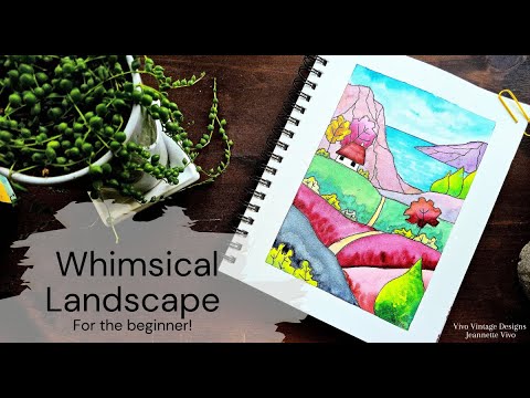 Easy Whimsical Watercolor Landscape Tutorial for Beginners - YouTube