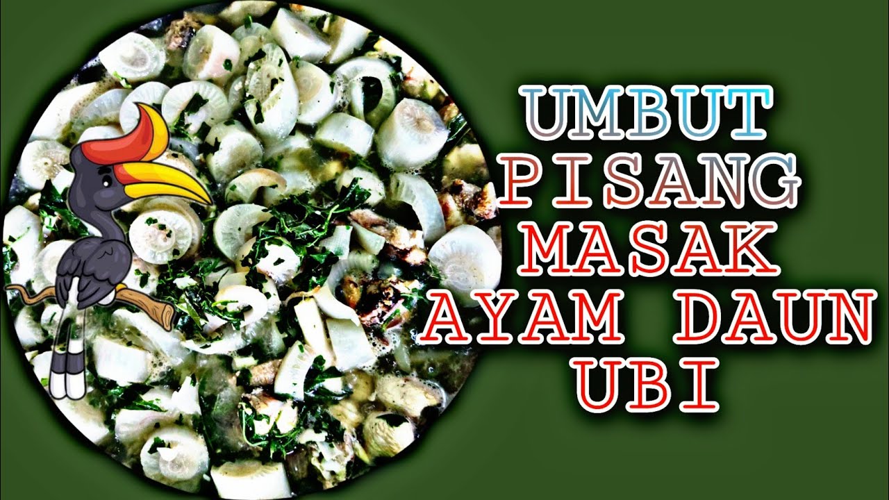 Umbut Pisang Masak Ayam Dan Daun Ubi - YouTube