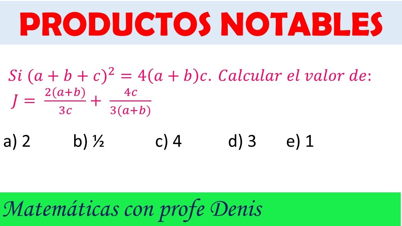 Productos Notables:NIVEL UNI EJERCICIO 4 - YouTube