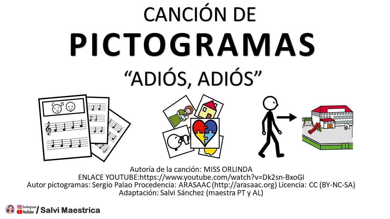 ADIÓS ADIOS canción con pictogramas en español | canción adiós adiós ...