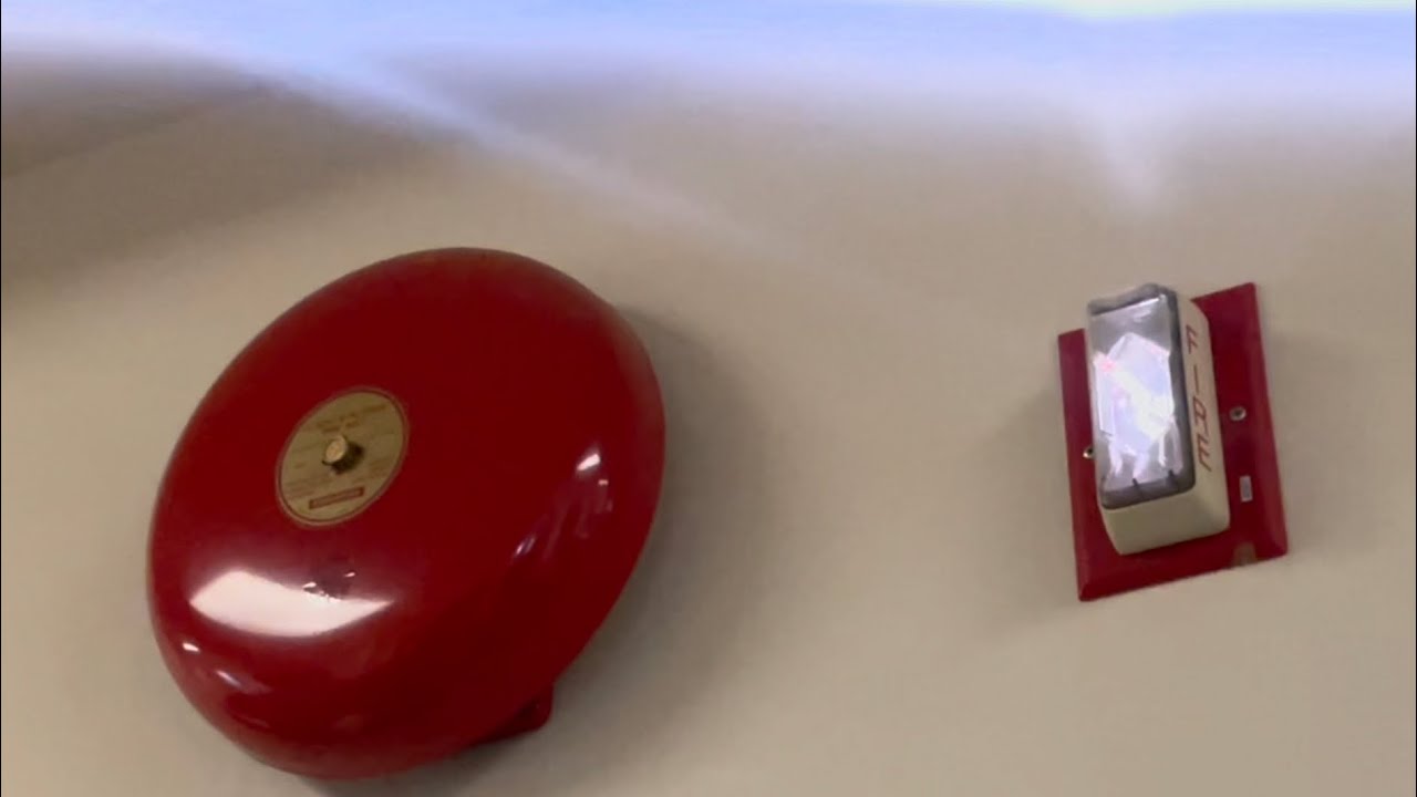 Fire alarm testing at a 1990s elementary school lots of bells and ...