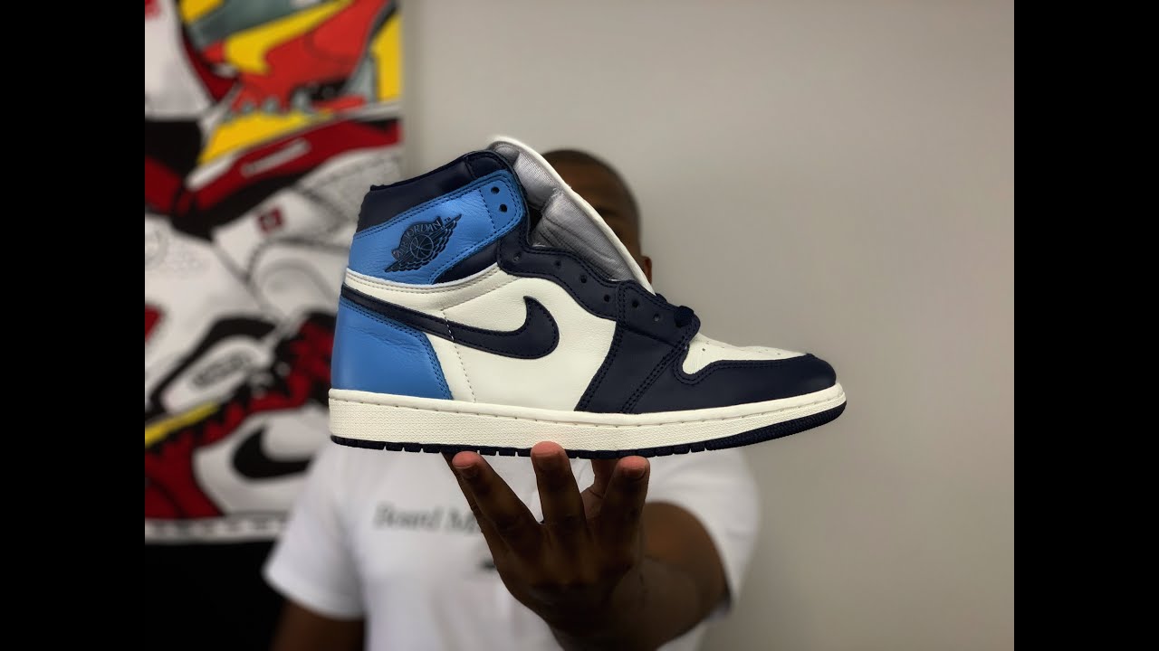 AIR JORDAN 1 OBSIDIAN & UNIVERSITY BLUE FIRST LOOK! - YouTube