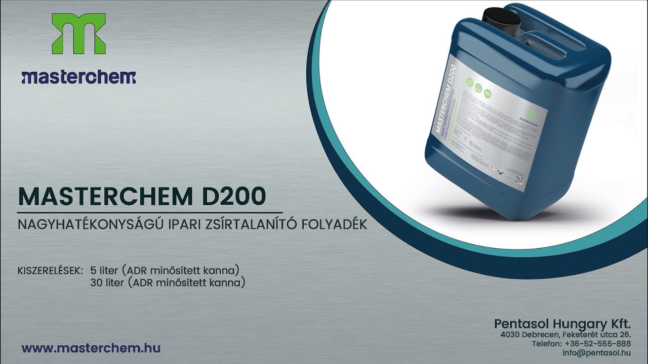 Nagy hatékonyságú ipari zsíroldó folyadék - Masterchem D200 - YouTube