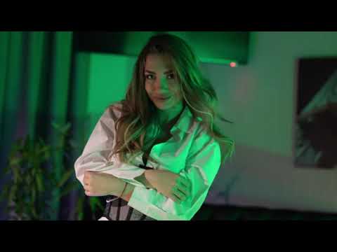 Beautiful blonde girl with nice music