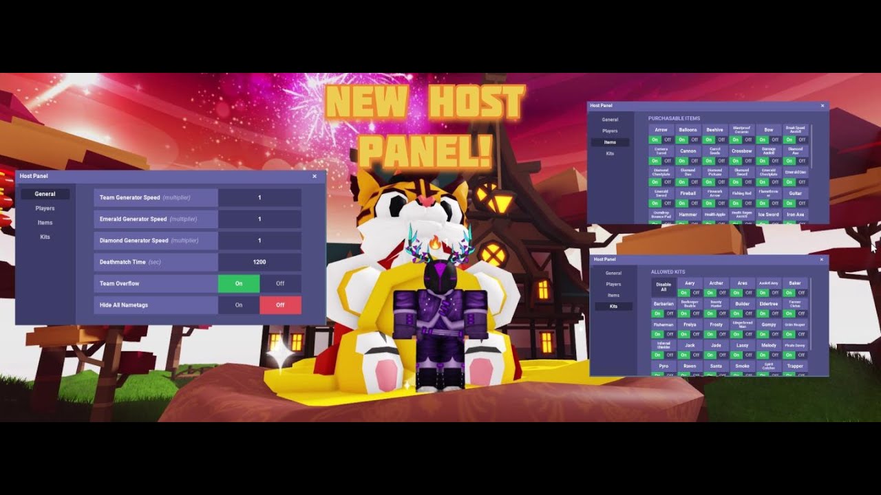 New *HOST PANEL* Full guide Roblox Bedwars - YouTube