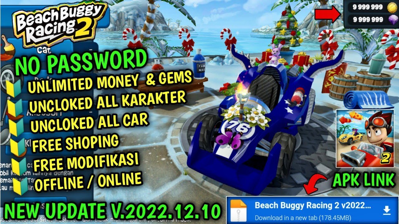 Update Beach Buggy Racing 2 Mod Apk v.2022.12.10 Unlimited Money, Gems ...