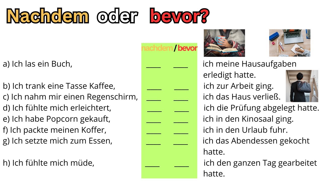 nachdem oder bevor | Deutsch A2 - YouTube