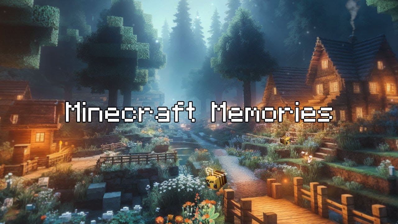 Minecraft memories... music with quiet night forest ambience - YouTube