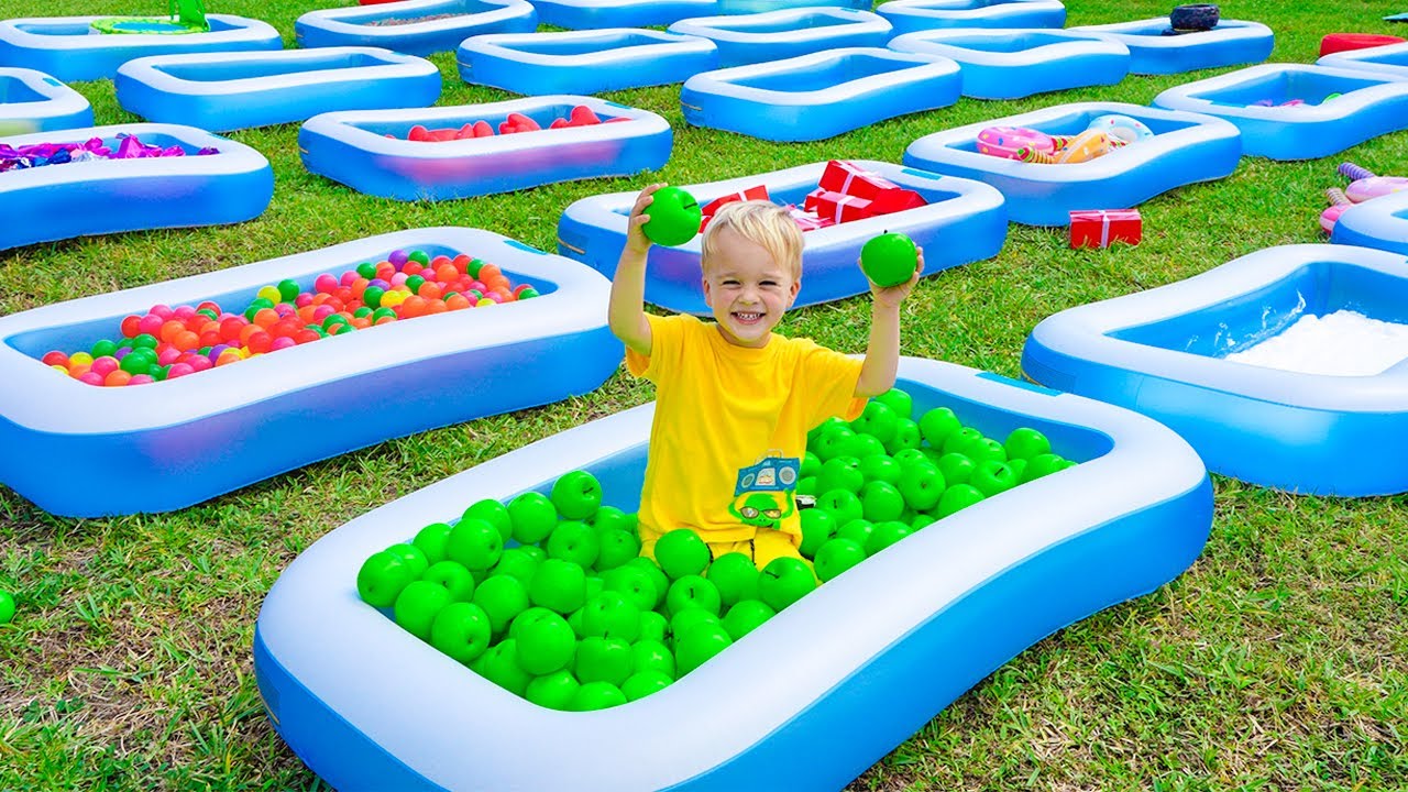 Vlad und Niki lernen englisches Alphabet mit Pools | ABC - YouTube